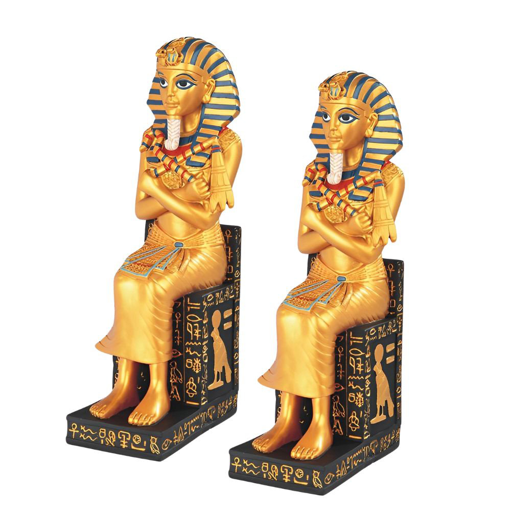 Bungalow Rose "2-PC Set" ICE ARMOR 11"H Egyptian Pharaoh King TUT Black and Gold Tutankhamun ...
